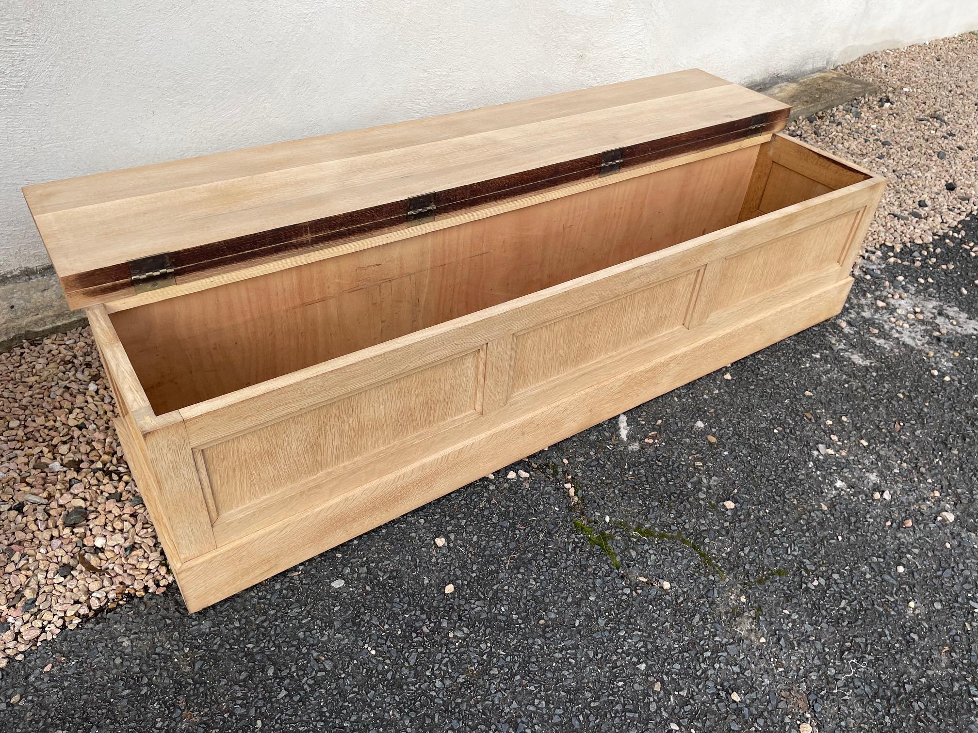 20th Century French Fir Sandblasted Bench Safe, 1930s For Sale at 1stDibs