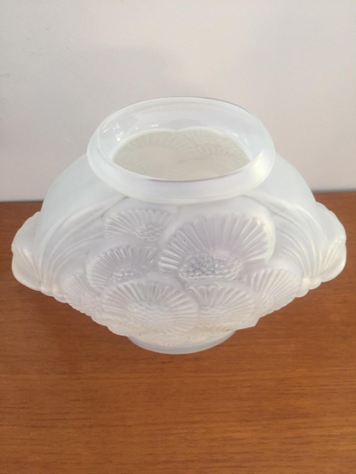 20th Century French Frosted Flowers Art Deco Etling Vase, 1930s For ...