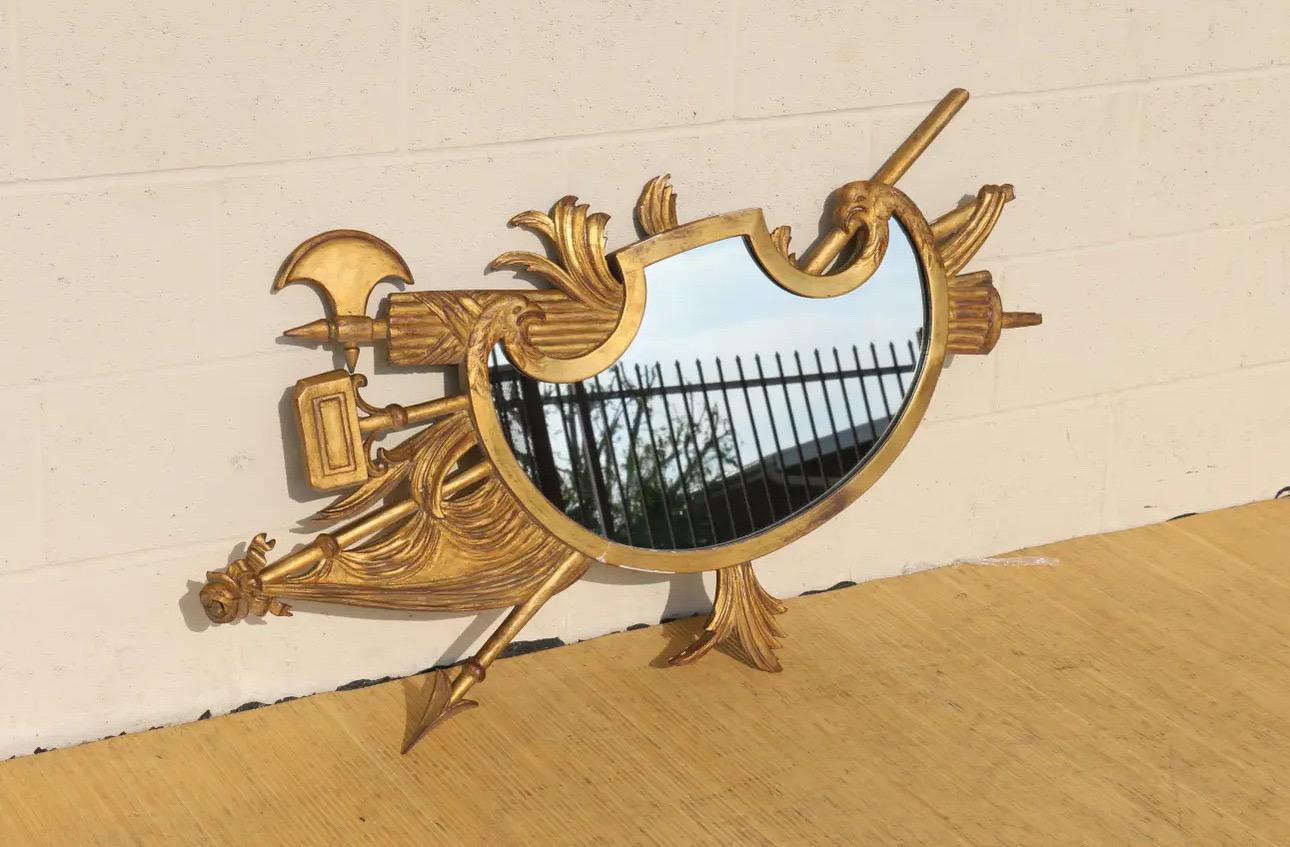 20th Century French Giltwood Trophy Mirror For Sale at 1stDibs