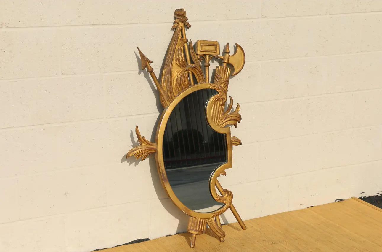 20th Century French Giltwood Trophy Mirror For Sale at 1stDibs