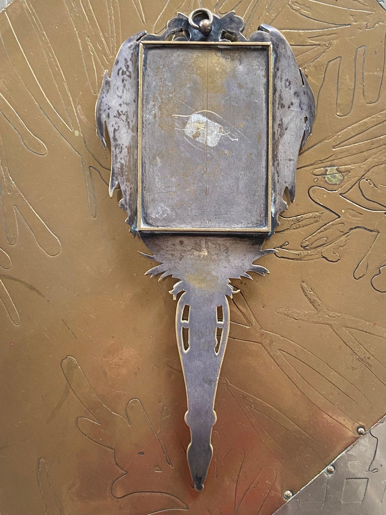 20th Century French Hand Mirror with Two Angels Surrounding the Oval ...