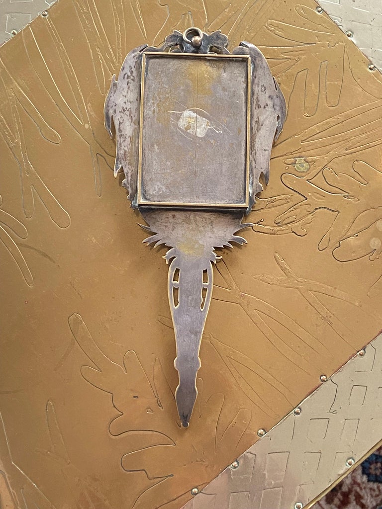 20th Century French Hand Mirror with Two Angels Surrounding the Oval ...