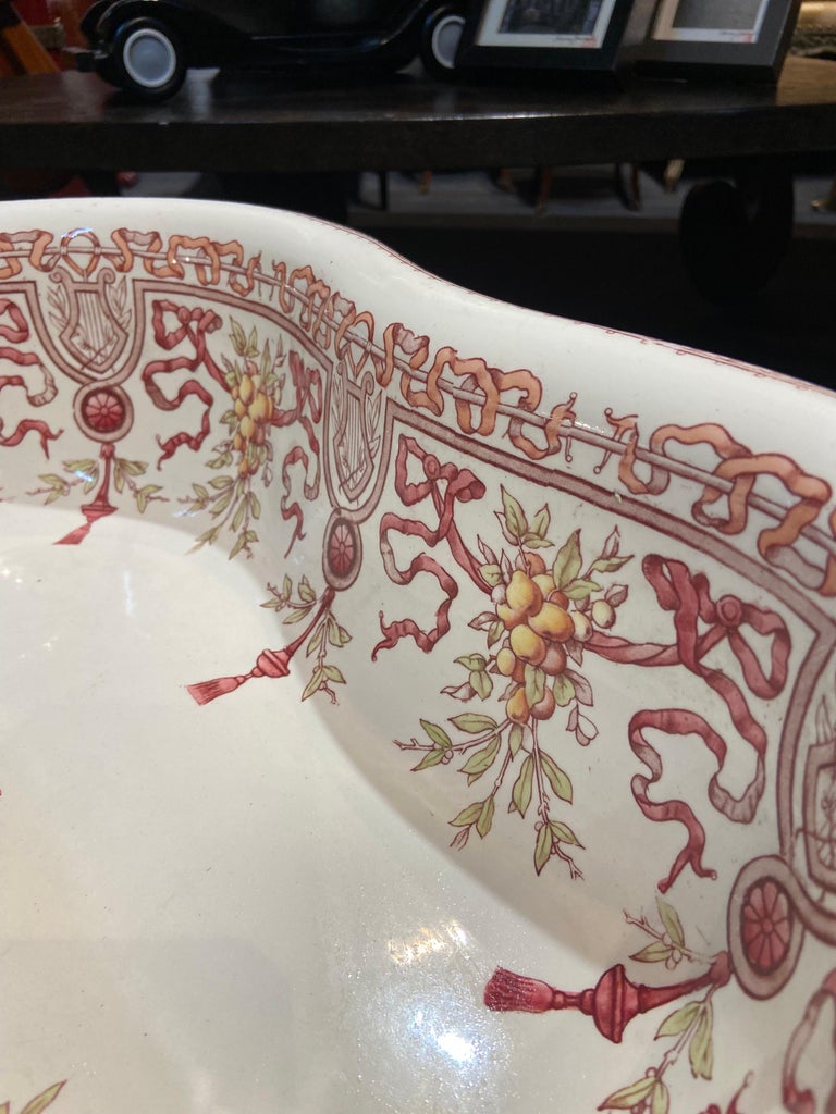 20th Century French Hand Painted Ceramic Bidet on Wooden Hand Carved ...