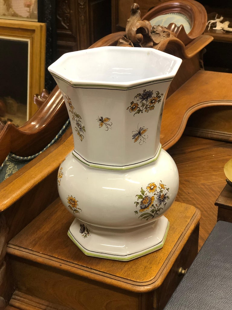 20th Century French Hand Painted Ceramic Vase by Franc Hirigoyen from ...