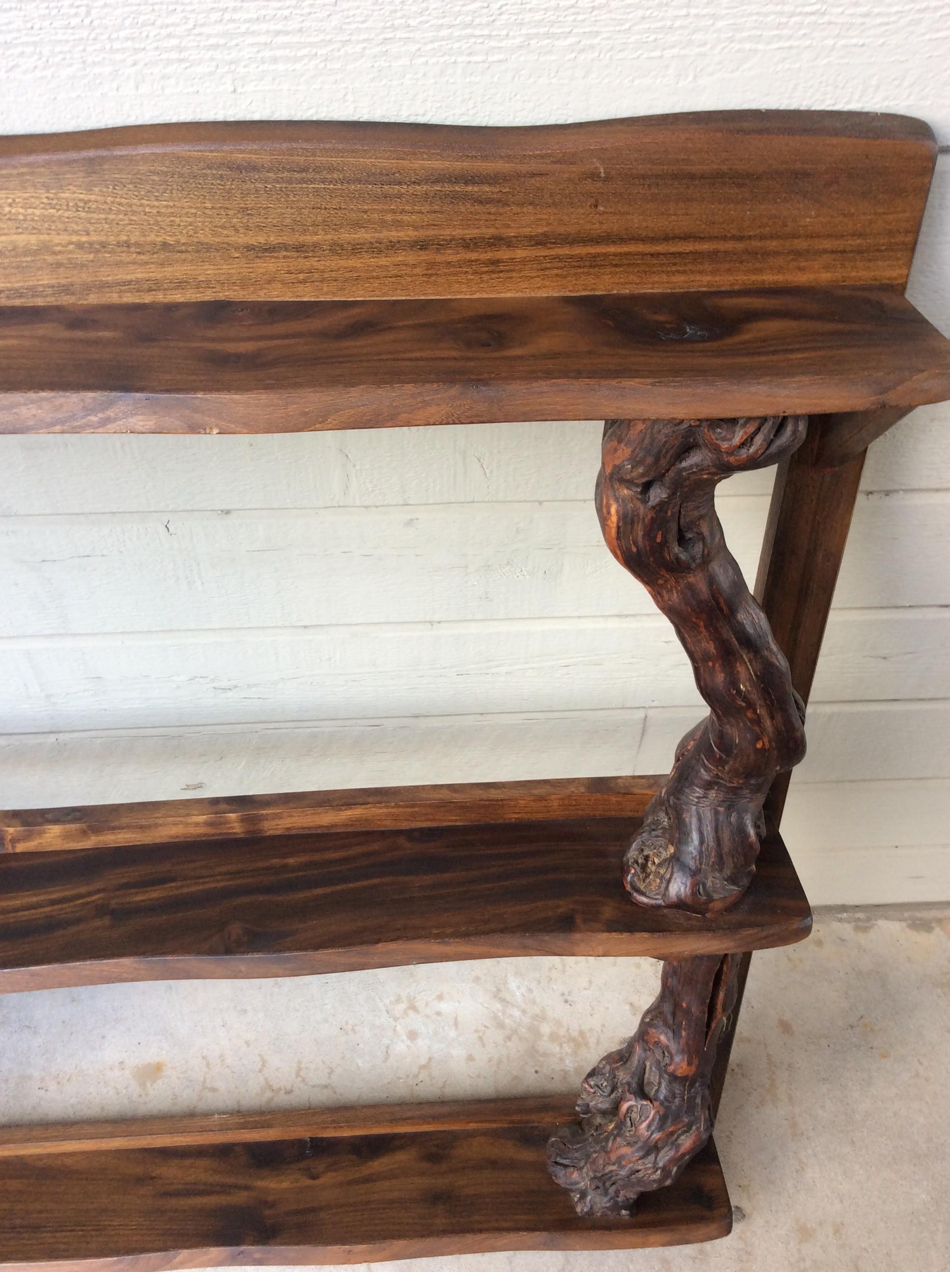 20th Century French Handmade Grapevine and Walnut Wall Shelf For Sale ...