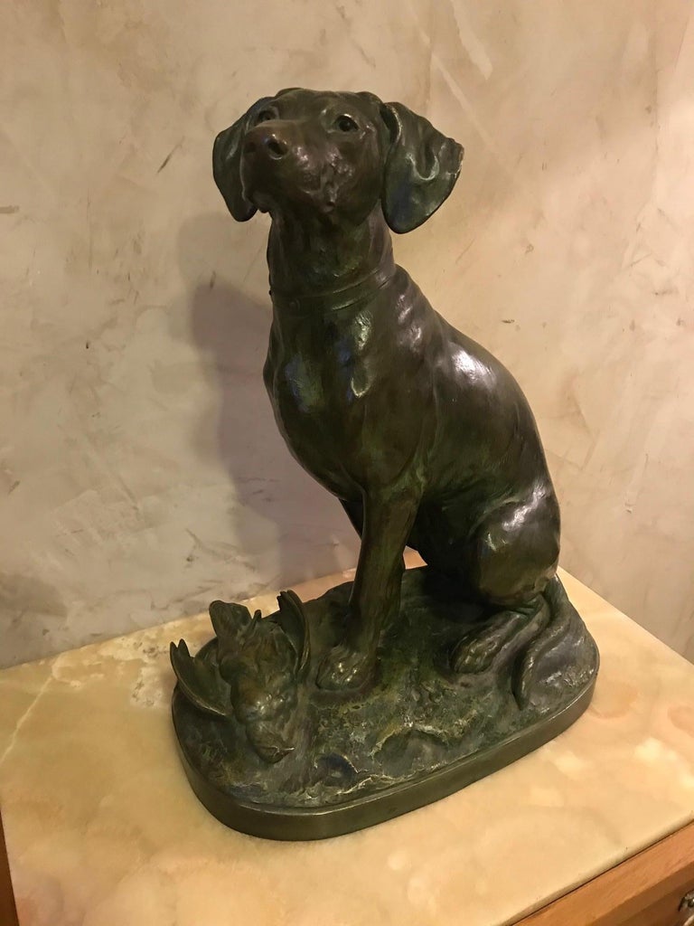 20th Century French Jules Edmond Masson Dog Bronze, 1920s at 1stDibs