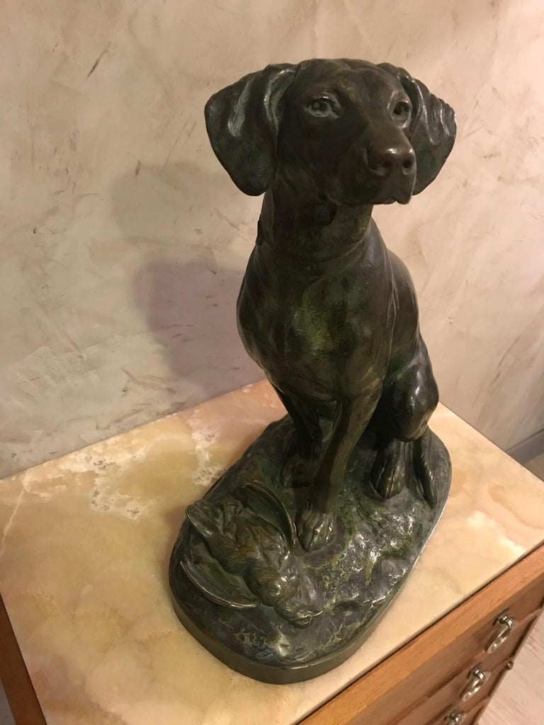 20th Century French Jules Edmond Masson Dog Bronze, 1920s at 1stDibs