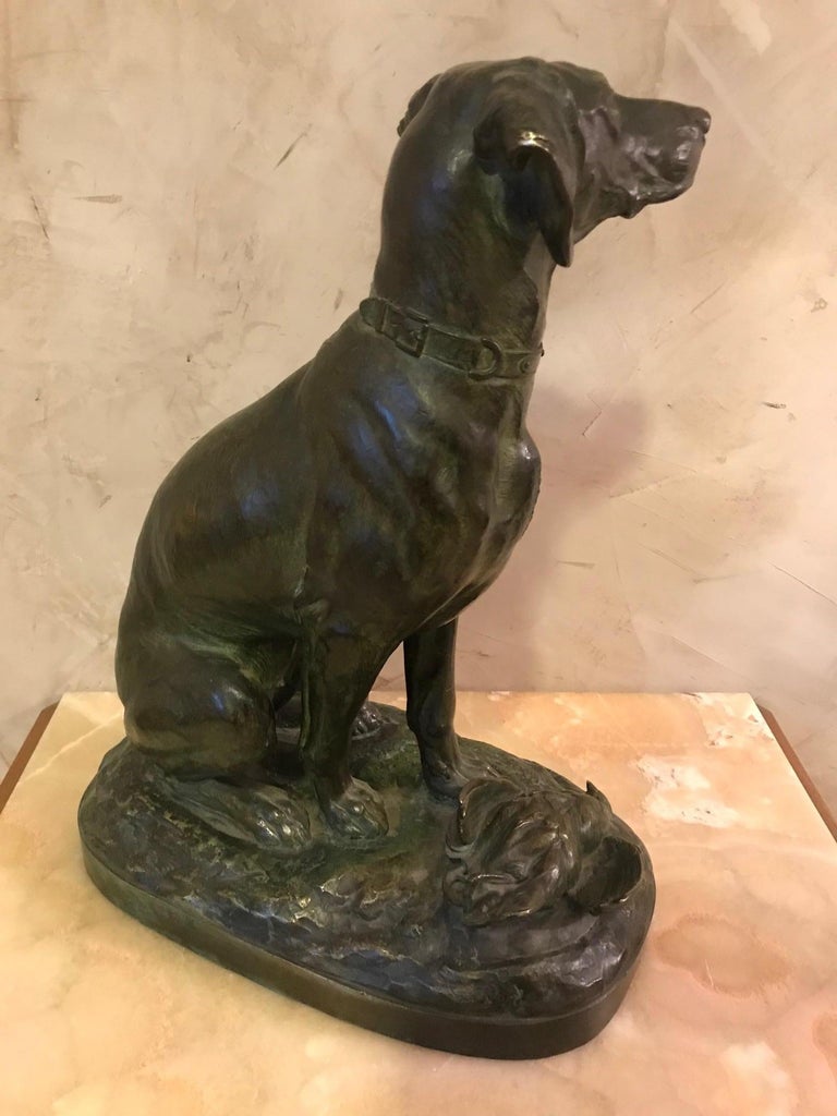 20th Century French Jules Edmond Masson Dog Bronze, 1920s at 1stDibs