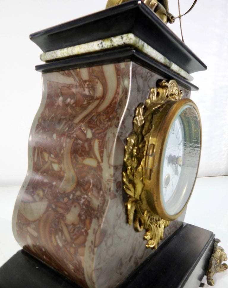 20th Century French Marble Clock with Bronze Cherub at 1stDibs