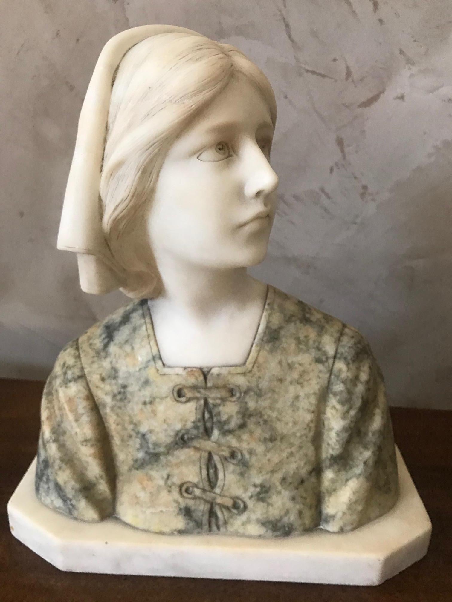 20th Century French Marble Woman Bust, 1920s at 1stDibs