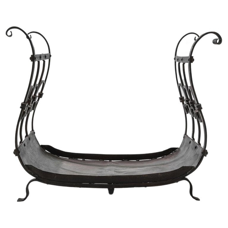20th Century French Metal Fire Log Stand at 1stDibs
