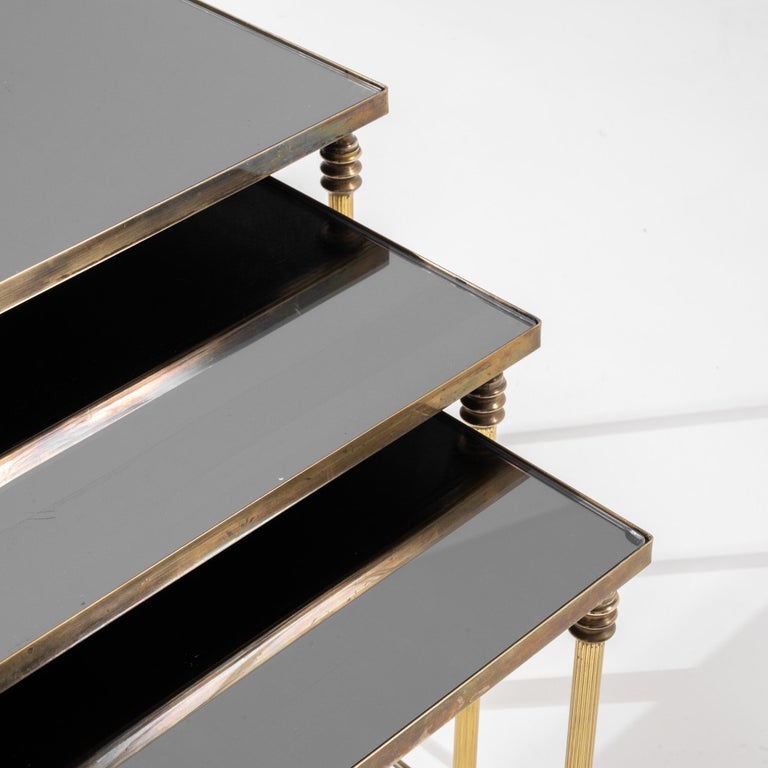 20th Century French Metal Nesting Tables, a Set For Sale at 1stDibs