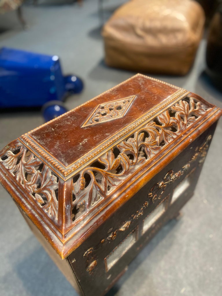 20th Century French Mirus Wood Stove in Red Ceramic with Great ...