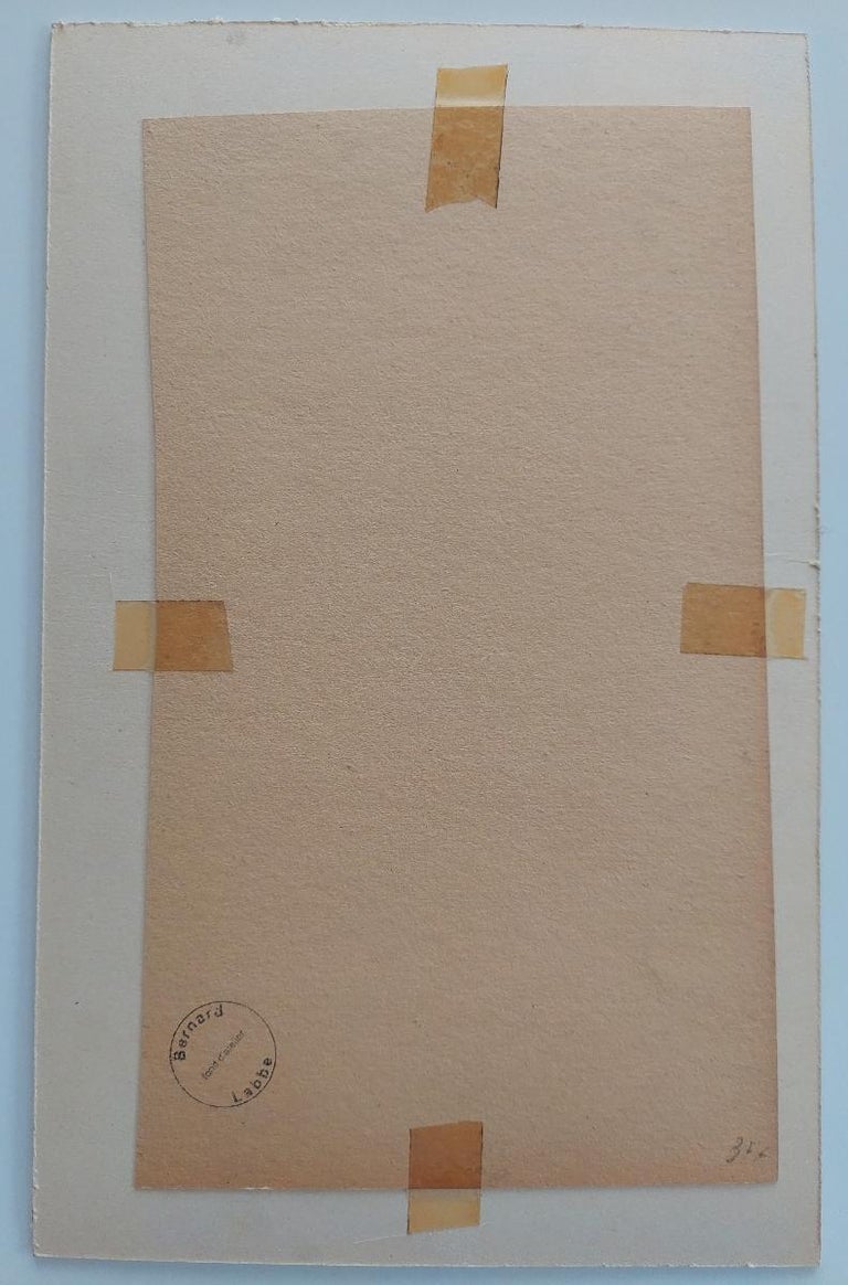 20th Century French Modernist Cubist Ink Sketch, Religious Statue For ...