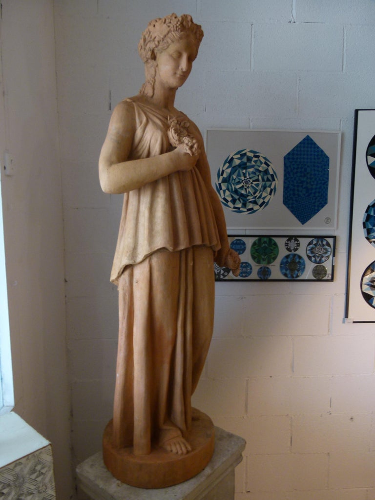 20th Century French Terracotta Statue, Neoclassical Greco-Roman ...