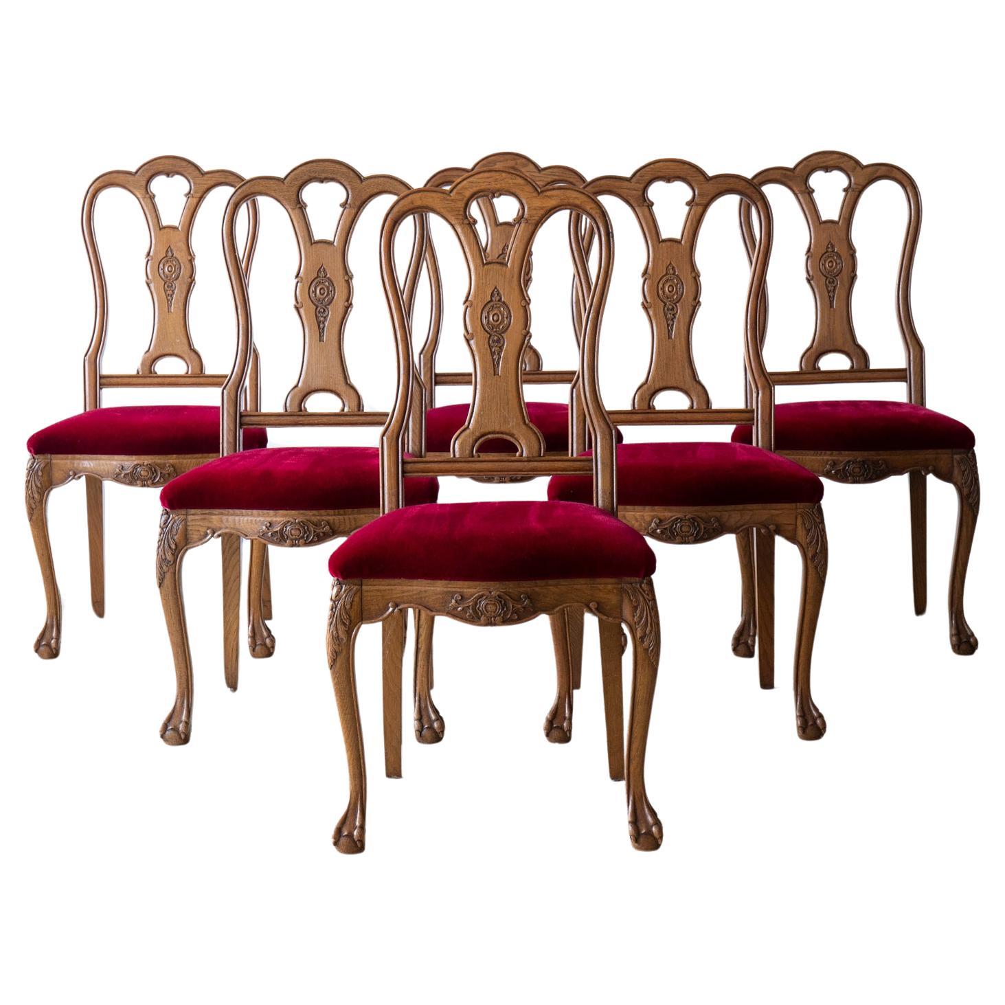 20th Century French Oak Ball and Claw Dining Chairs For Sale at 1stDibs