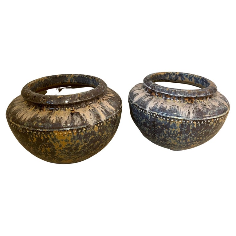 20th Century French Pair of Ceramic Jars, 1950s For Sale at 1stDibs