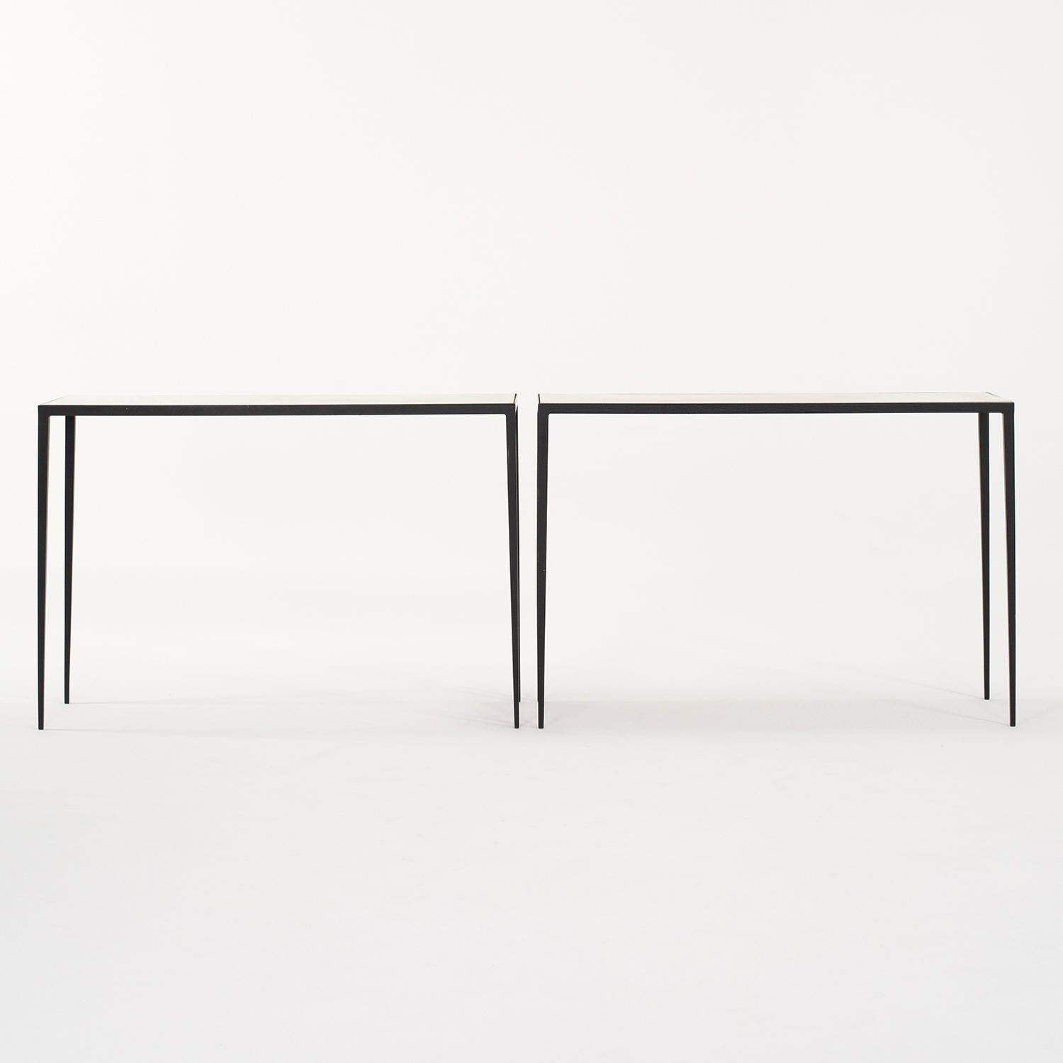 20th Century French Pair of Metal Console Tables Attributed to Jean ...