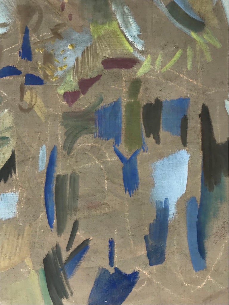 20th Century French School - 1950's French Abstract Composition Oil ...