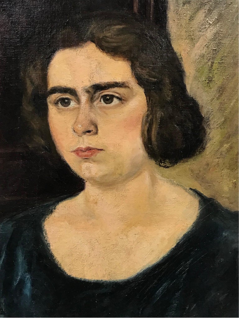 20th Century French School - 1950's French Oil, Portrait of a Young ...