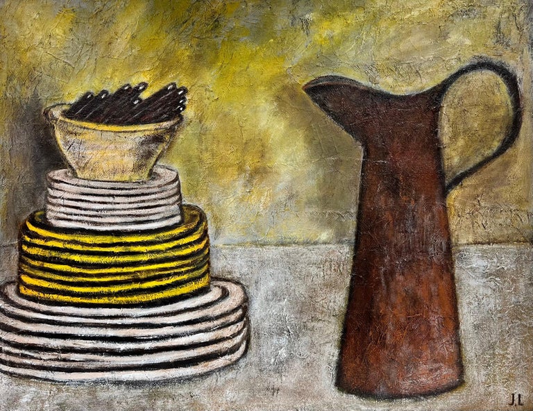 20th Century French School - Huge French Modernist Signed Oil Still ...
