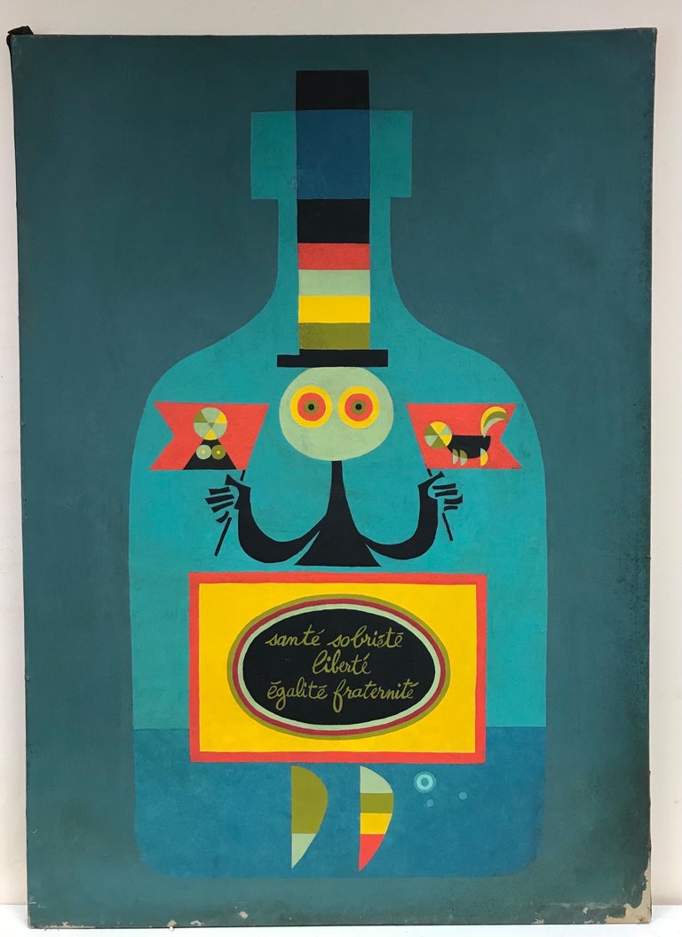 20th Century French School - Large 1960's French Modernist Oil Painting ...