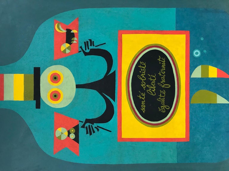 20th Century French School - Large 1960's French Modernist Oil Painting ...