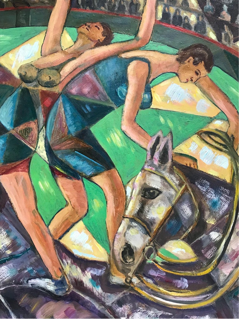 20th Century French School - Large French Signed Oil - Abstract Circus ...