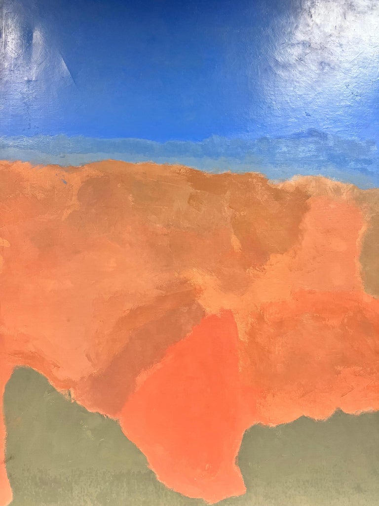 20th Century French School - Very Large French Abstract Pink and Blue ...