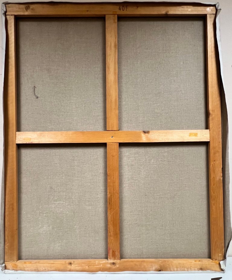 20th Century French School - Very Large French Abstract Pink and Blue ...