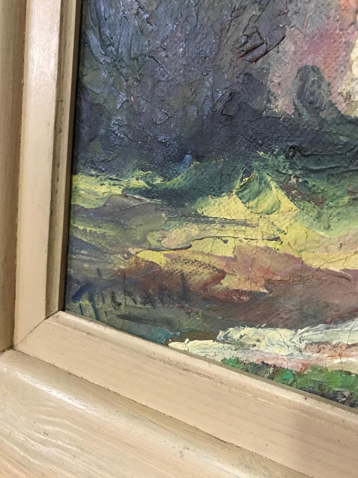 20th Century French Seaside Oil on Canvas Signed Richard, 1950s at 1stDibs
