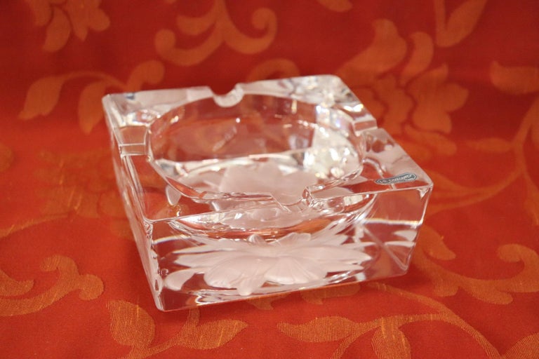 20th Century French Signed Crystal Ashtray, 1980s For Sale at 1stDibs