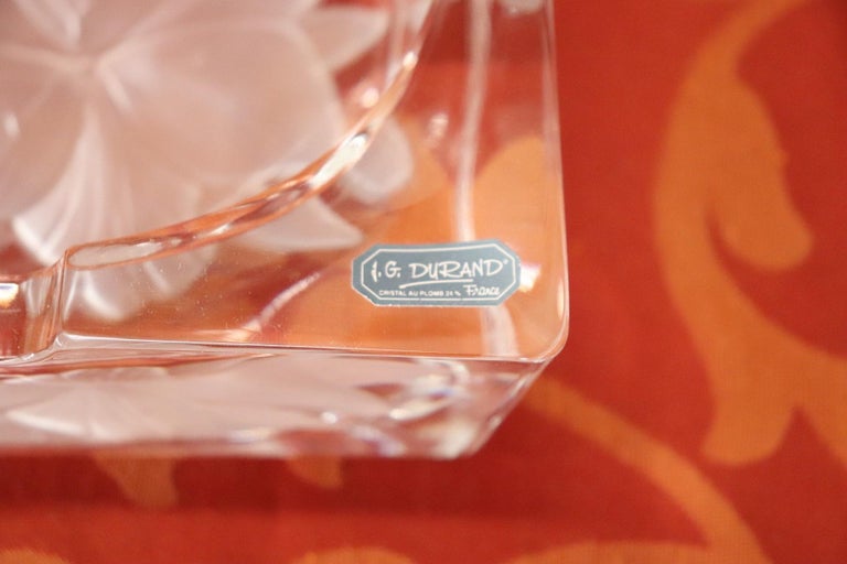 20th Century French Signed Crystal Ashtray, 1980s For Sale at 1stDibs