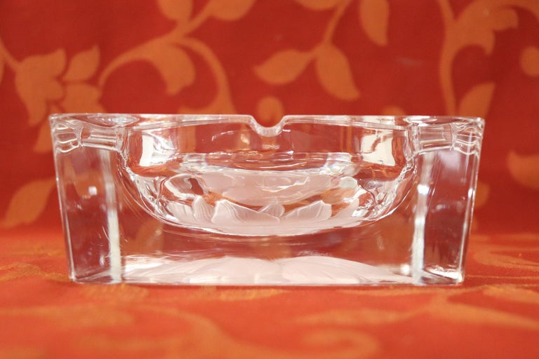 20th Century French Signed Crystal Ashtray, 1980s For Sale at 1stDibs