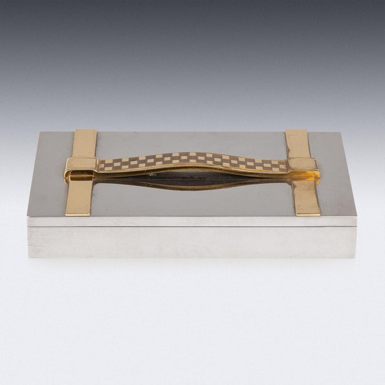 20th Century French Silver and Gold Plated Cigar Box, Hermes, c.1960 at ...