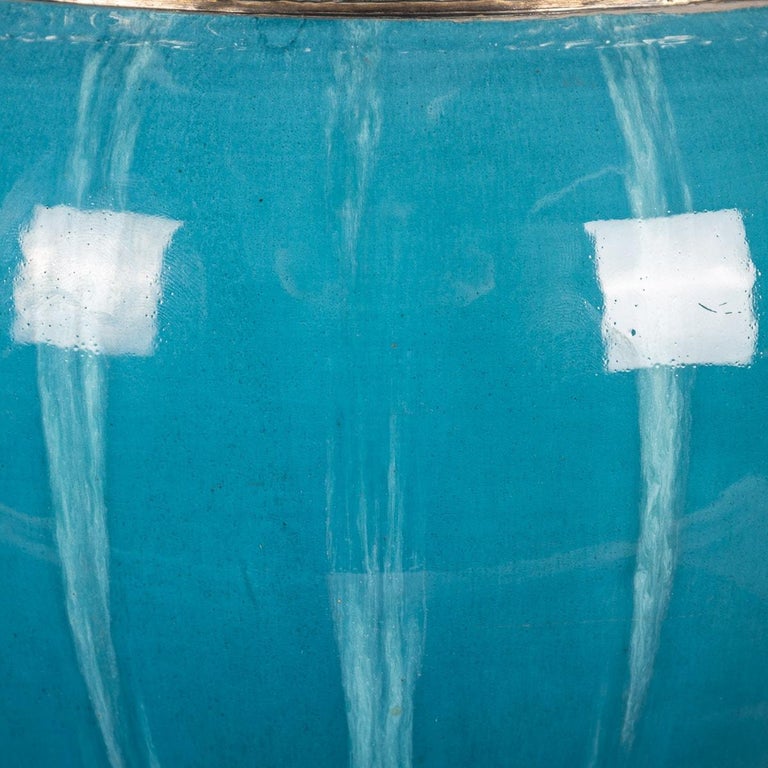 20th Century French Silver Mounted Flambe' Glazed Cachepot, Paris, c ...