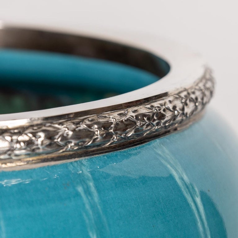 20th Century French Silver Mounted Flambe' Glazed Cachepot, Paris, c ...