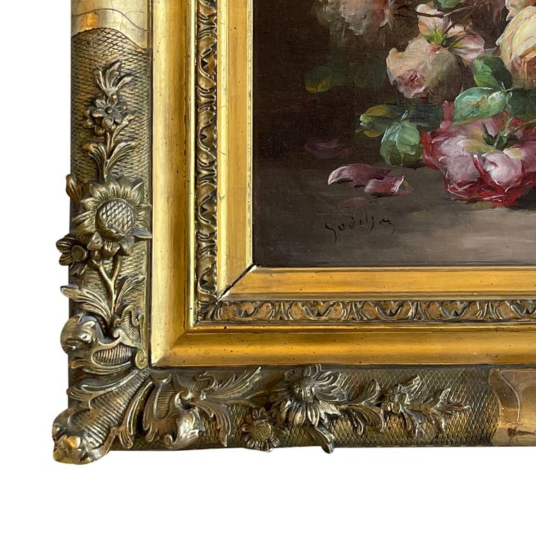 20th Century French, Still Life Oil Painting of Colorful Roses by Roger ...