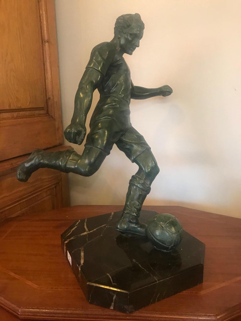 20th Century French Tin and Lead Football Soccer Sculpture at 1stDibs
