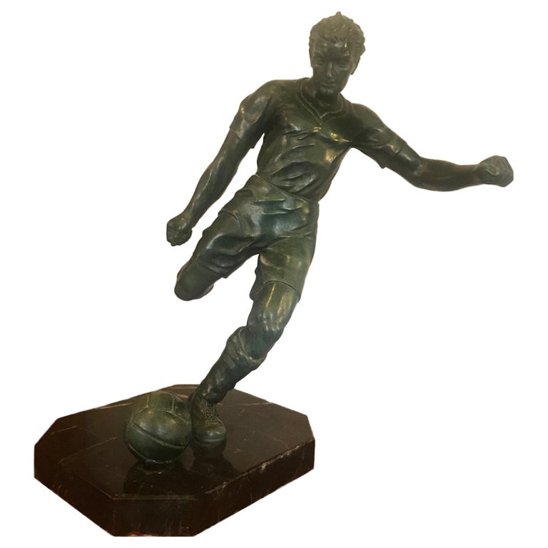 20th Century French Tin and Lead Football Soccer Sculpture at 1stDibs