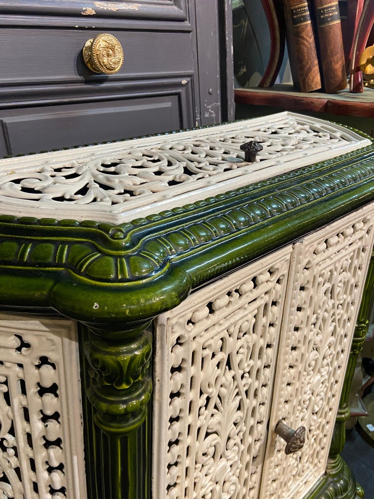20th Century French Victorian Enameled Cast Iron Footed Radiator Cover ...