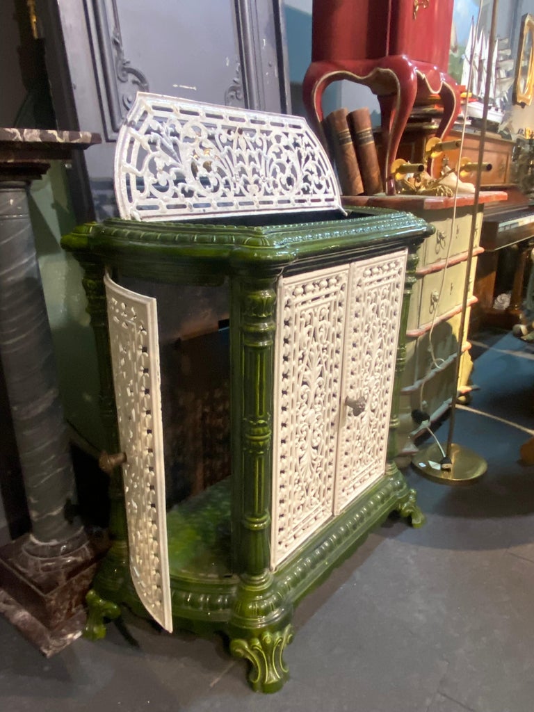 20th Century French Victorian Enameled Cast Iron Footed Radiator Cover ...