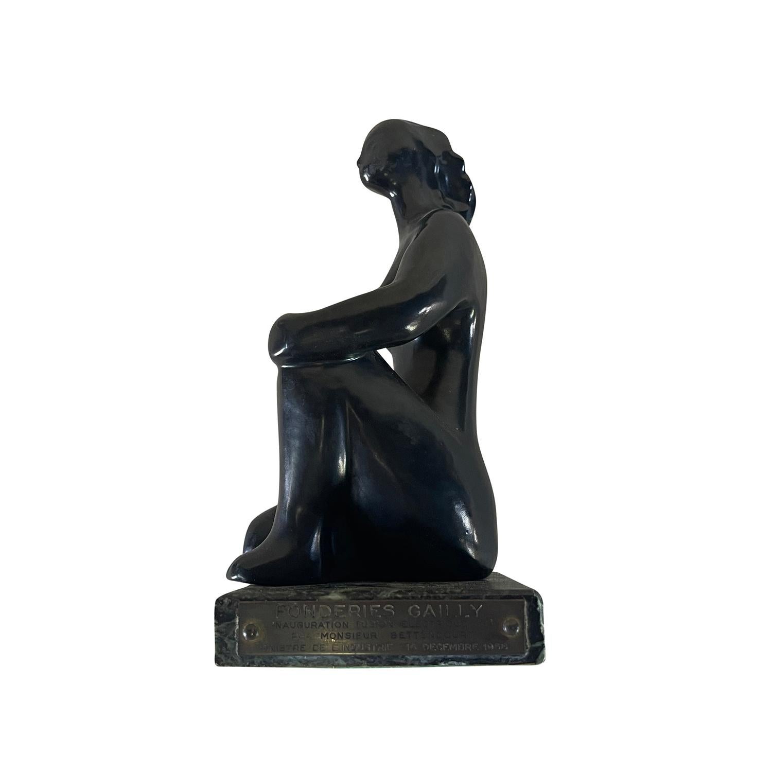 20th Century French Vintage Bronze Statuette of a Woman - Fonderies ...