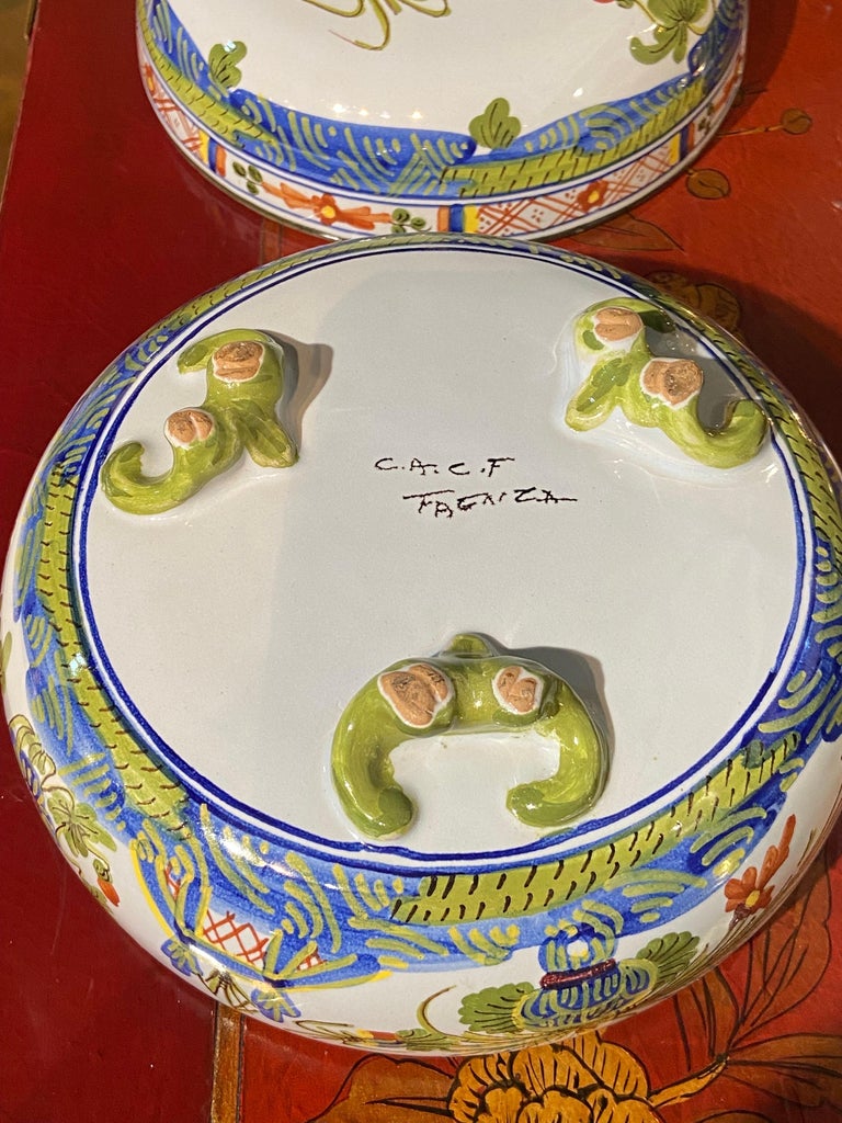 20th Century French Vintage Hand Painted Signed Ceramic Candy Box For ...