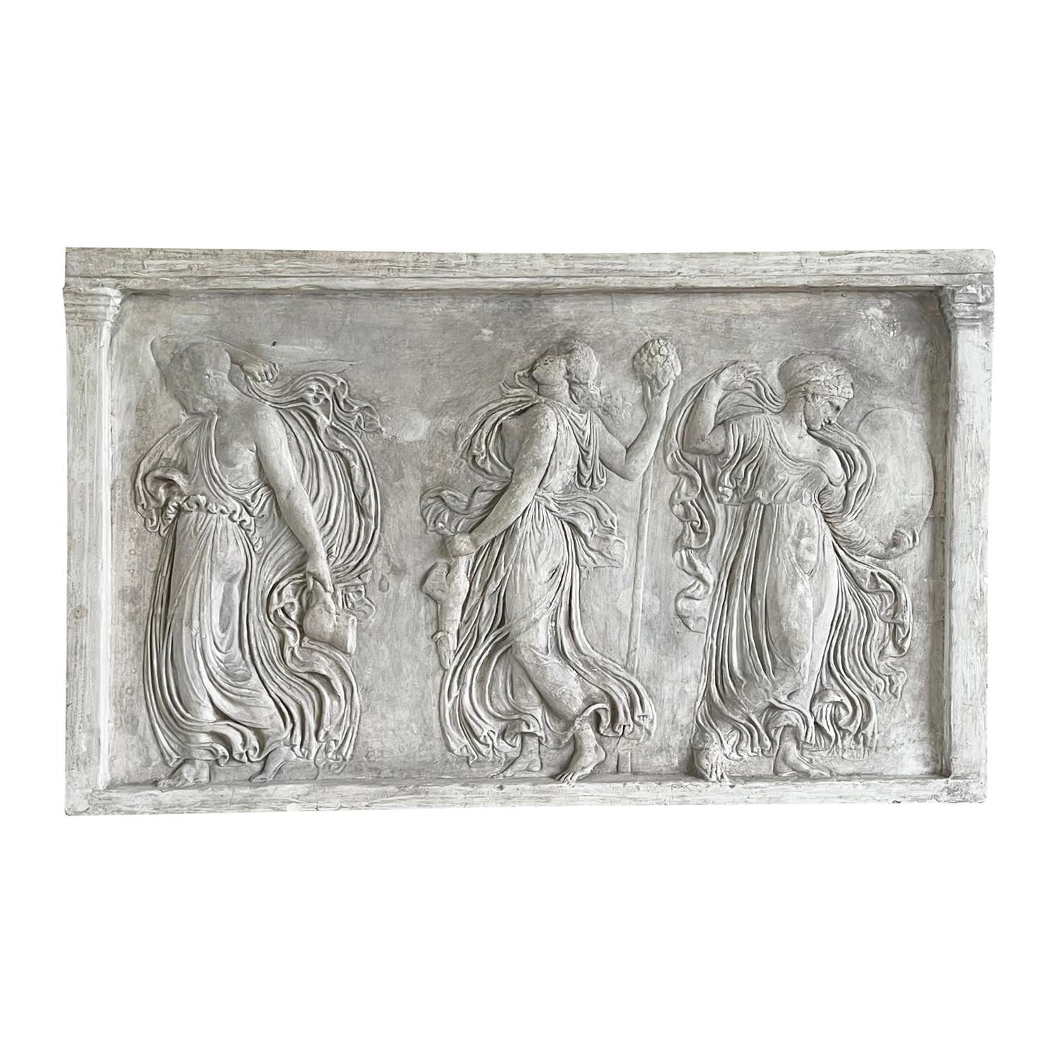 20th Century French Vintage Three Charites or Graces Plaster Relief For ...