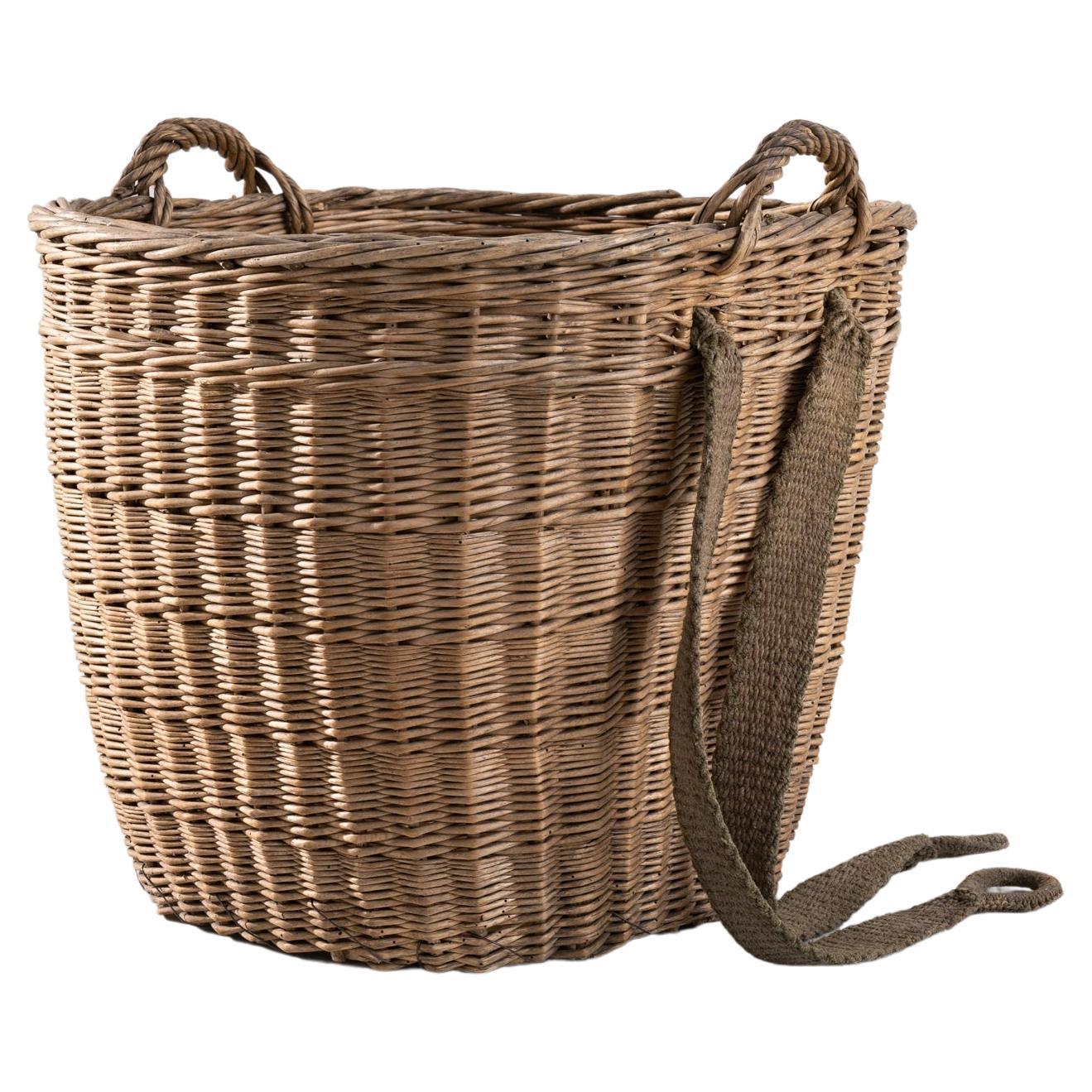 Early 20th Century Extra Large French Rye Basket at 1stDibs