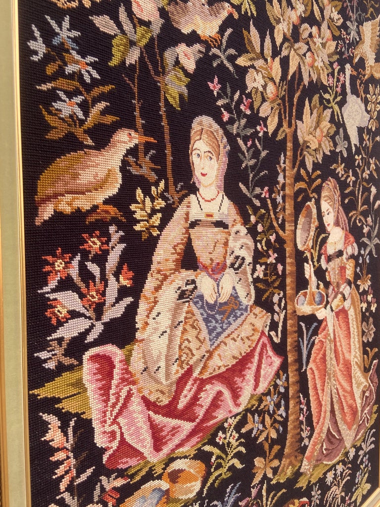 20th Century French Wool Machine Made Tapestry in Style of Aubusson ...