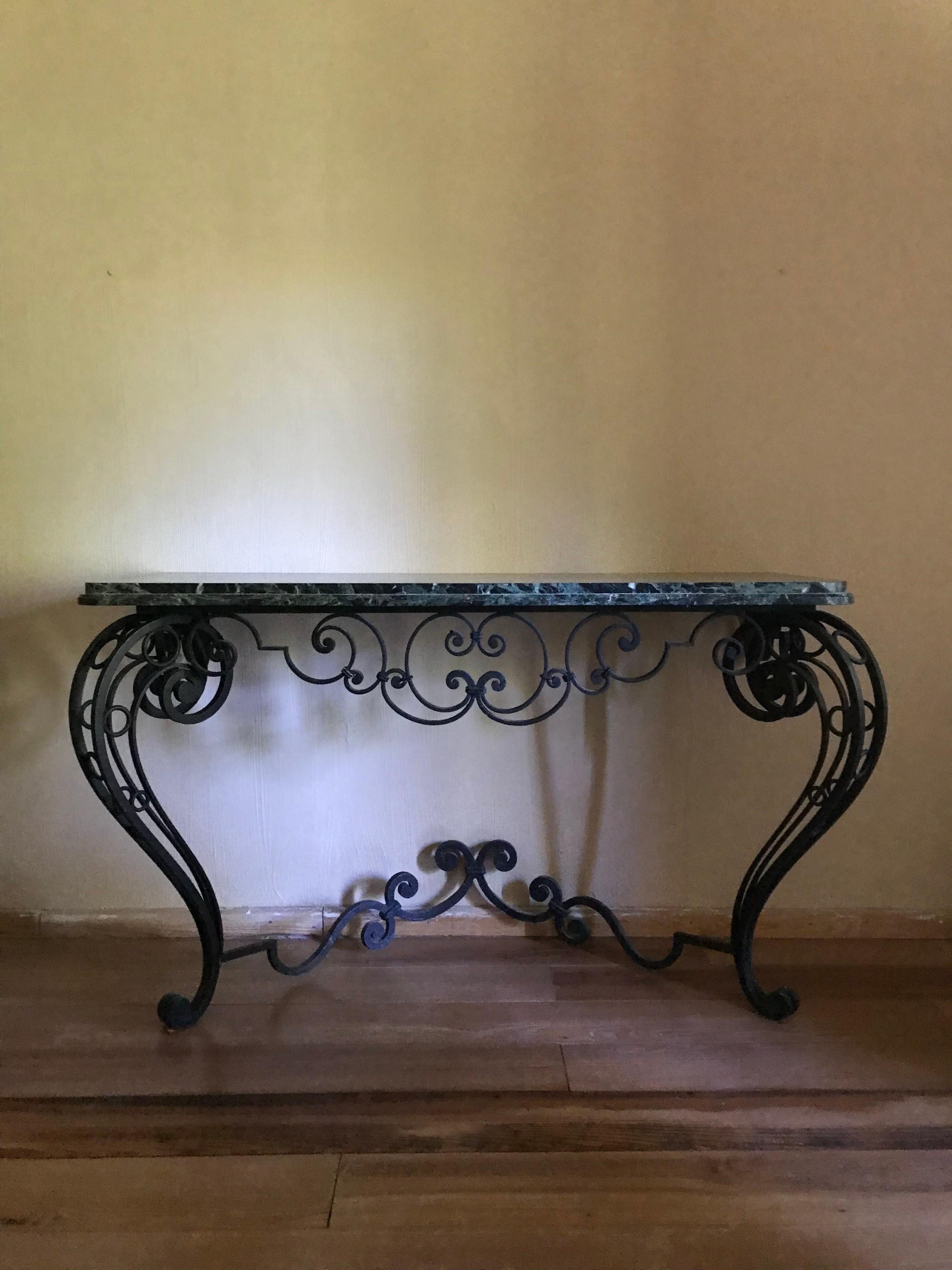 20th century french wrought iron console table in the style of ...
