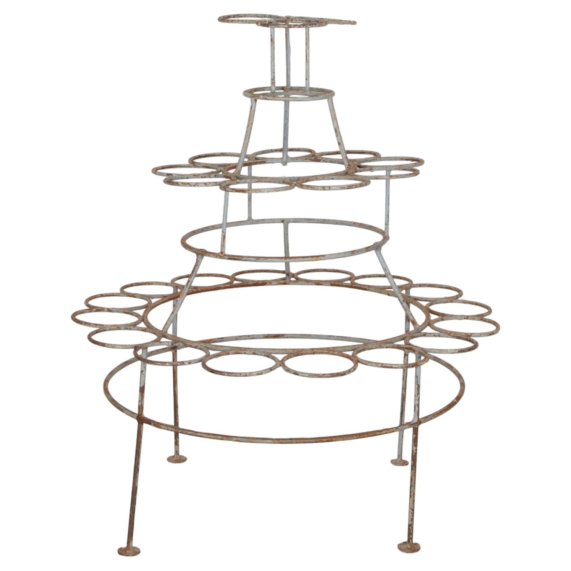 French Vintage Metal Plant Stand Riser in New Powder Coat For Sale at ...