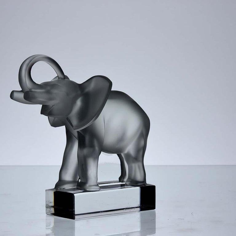 20th Century Frosted Glass Sculpture Entitled "Standing Elephant" by ...